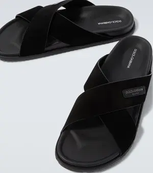 Dolce & Gabbana Suede Logo Detail Sandals