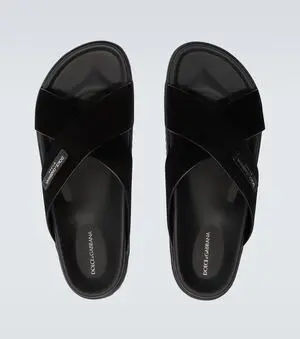 Dolce & Gabbana Suede Logo Detail Sandals