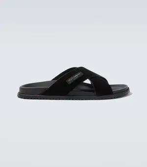 Dolce & Gabbana Suede Logo Detail Sandals