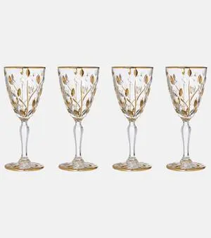 LES-OTTOMANS Set Of 4 Crystal Wine Glasses - Multicoloured