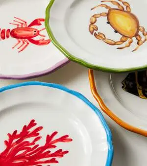 LES-OTTOMANS Set Of 4 Ceramic Dessert Plates