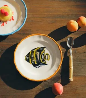 LES-OTTOMANS Set Of 4 Ceramic Dessert Plates