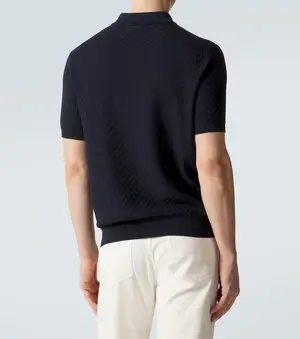 Brioni Cotton, Silk, And Cashmere Polo Shirt - Blue