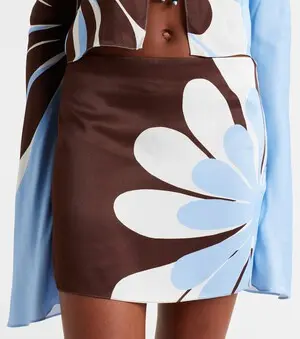 CALA DE LA CRUZ Ricci Floral Mini Skirt - Brown