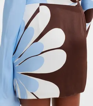 CALA DE LA CRUZ Ricci Floral Mini Skirt - Brown