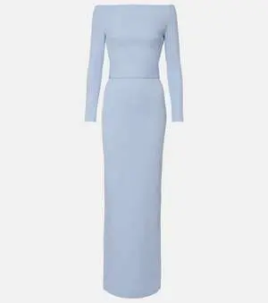 Solace London Sabina Off-shoulder Gown - Blue