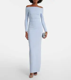 Solace London Sabina Off-shoulder Gown - Blue
