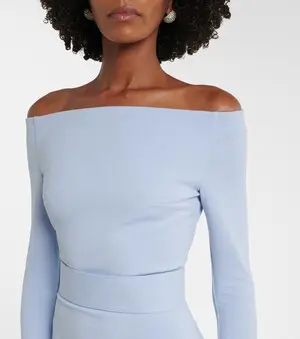 Solace London Sabina Off-shoulder Gown - Blue