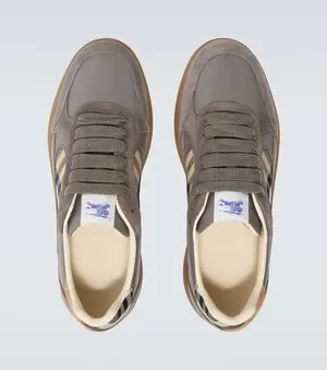 Burberry Terrace Leather And Suede Sneakers - Grey