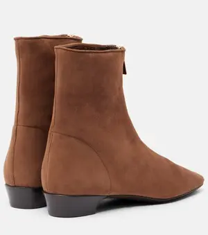 HERBERT LEVINE Shearling-trimmed Suede Ankle Boots