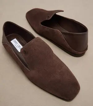 JIMMY CHOO Eliot Suede Loafers - Brown