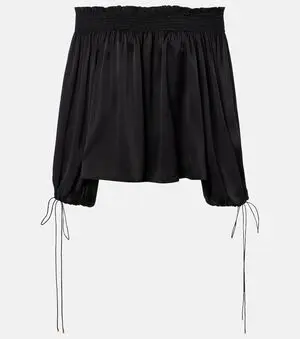 Chloé Off-shoulder Silk Satin Top