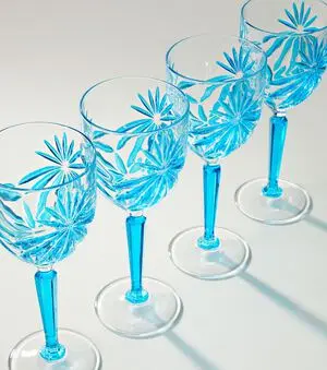 LES-OTTOMANS Set Of 4 Crystal Wine Glasses