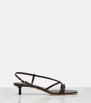 JIMMY CHOO Farris Leather Sandals - Brown