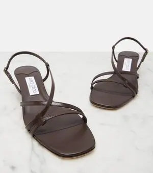 JIMMY CHOO Farris Leather Sandals - Brown