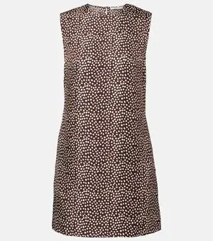 Asceno Sintra Polka-dot Silk Twill Minidress - Brown