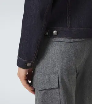 Brunello Cucinelli Leather-trimmed Denim Jacket