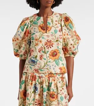 Ulla Johnson Florielle Floral Cotton Top - Multicoloured