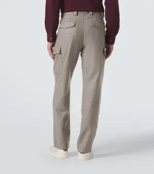 Brunello Cucinelli Tapered Wool Trousers - Beige