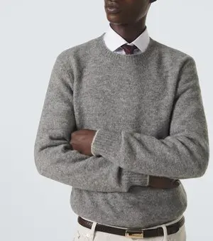 Brunello Cucinelli Alpaca, Cashmere, And Wool-blend Crewneck Sweater