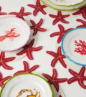 LES-OTTOMANS Set Of 4 Beaded Placemats