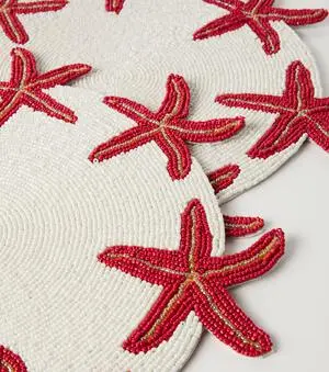 LES-OTTOMANS Set Of 4 Beaded Placemats