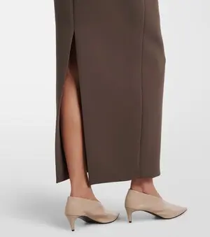Khaite Winton Crepe Maxi Skirt - Grey