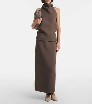 Khaite Winton Crepe Maxi Skirt - Grey