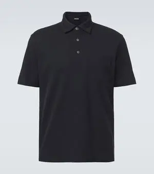 Zegna Cotton Pique Polo Shirt - Blue