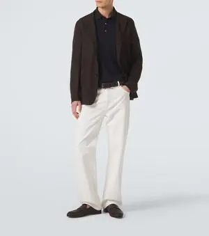 Zegna Cotton Pique Polo Shirt - Blue