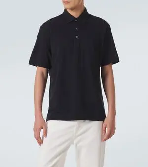 Zegna Cotton Pique Polo Shirt - Blue