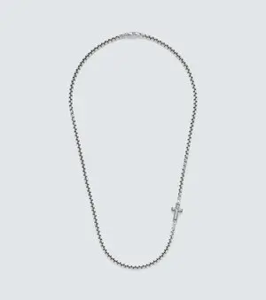 David Yurman Sterling Cross Station Necklace - Silver