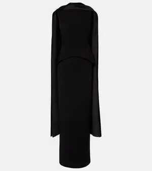 Solace London Annie Scarf-detail Gown - Black