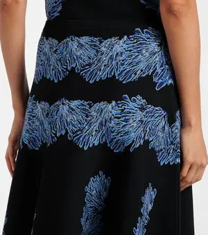 Ulla Johnson Alessia Knitted Jacquard Midi Skirt - Black