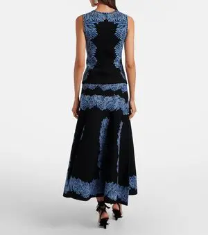 Ulla Johnson Alessia Knitted Jacquard Midi Skirt - Black