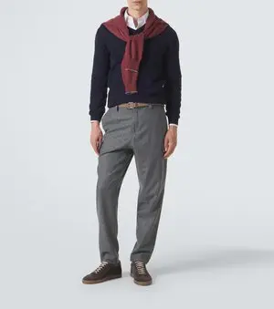 Brunello Cucinelli V-neck Cashmere Sweater - Blue