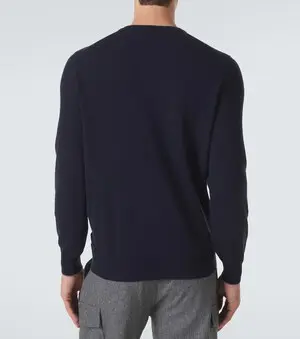Brunello Cucinelli V-neck Cashmere Sweater - Blue