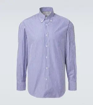 Brunello Cucinelli Striped Cotton Shirt - Blue