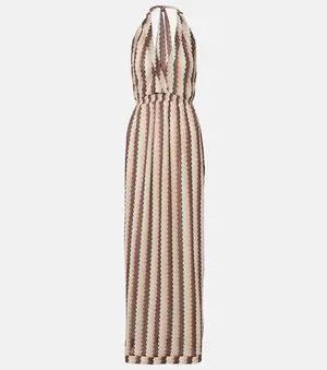 Melissa Odabash Mariah Knitted Maxi Dress - Brown