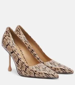 JIMMY CHOO Ixia Snake-effect Leather Pumps - Beige