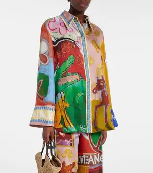ALEMAIS Printed Silk Twill Shirt