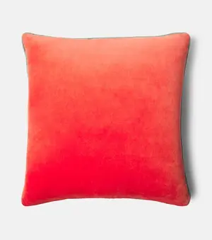 LES-OTTOMANS Embroidered Cotton Velvet Cushion