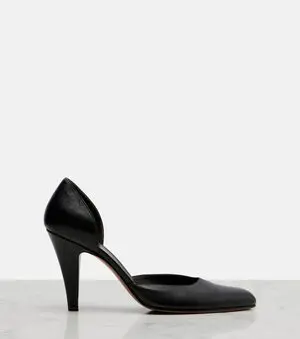 THE ROW Ornella D'orsay Leather Pumps - Black