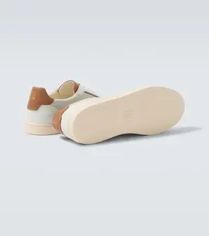 Brunello Cucinelli Leather-trimmed Suede Sneakers