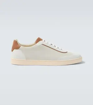 Brunello Cucinelli Leather-trimmed Suede Sneakers