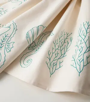 LES-OTTOMANS Embroidered Linen Tablecloth