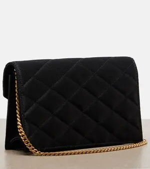 Saint Laurent Quilted Satin Mini Shoulder Bag - Black