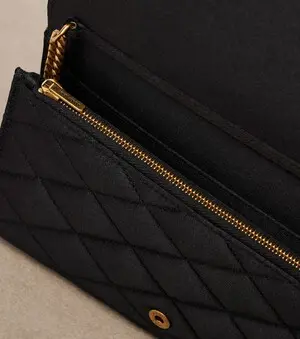 Saint Laurent Quilted Satin Mini Shoulder Bag - Black