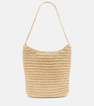 THE ROW Alma" Raffia Shoulder Bag - Beige