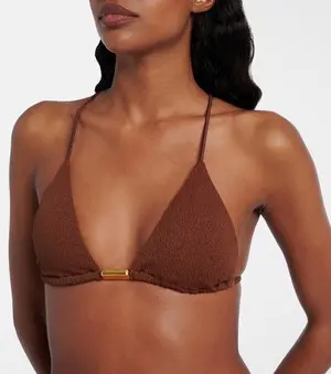 VIX PAULA HERMANNY Harper Beaded Triangle Bikini Top